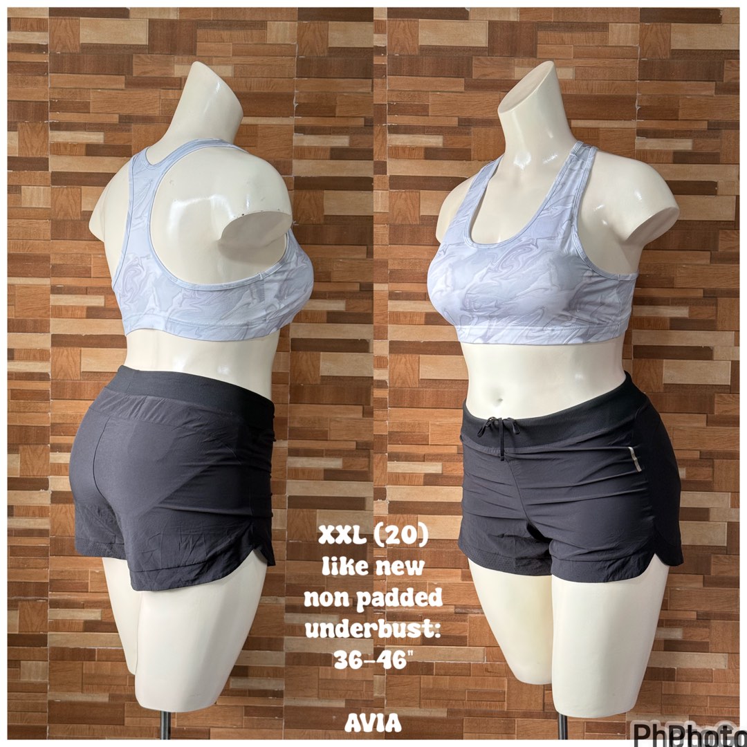 AVIA WHITE GREY MARBLE PRINT SPORTS BRA, Women's Fashion, Activewear on ...