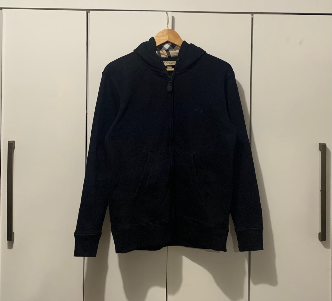 Burberry All Black Hoodie Small on tag Fits Medium, Luxury, Apparel on ...
