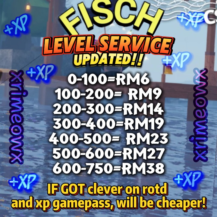 🔥CHEAPEST🔥[FISCH] UPDATED!! Roblox Fisch Level Up Service (READ DESC ...