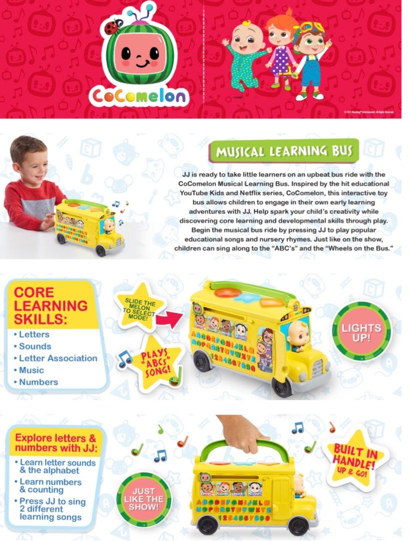 CoComelon Musical Learning Bus, Number and Letter Recognition ...