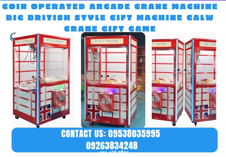 Coin Operated Arcade Crane Machine Big British Style Gift Machine Claw ...
