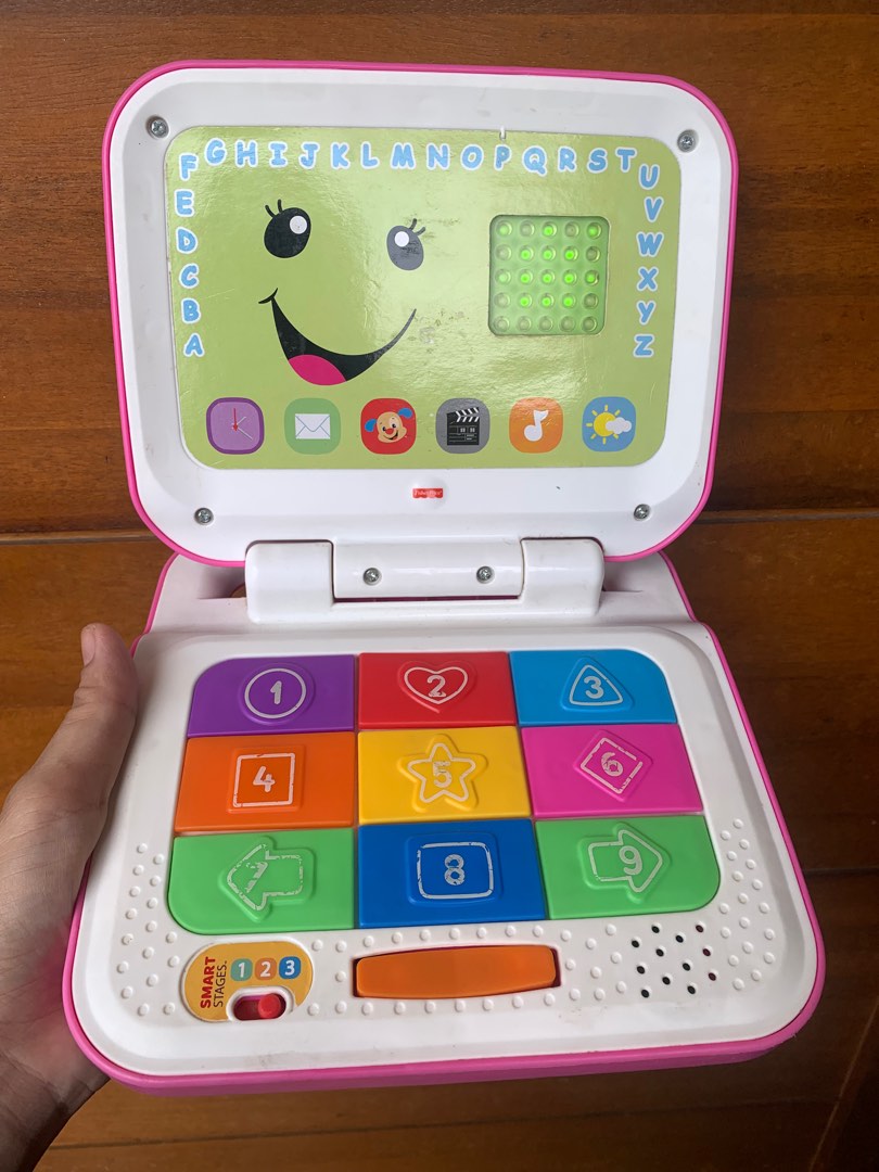Fisher-Price Kids Pink Laugh & Learn Smart Stages Laptop Play Computer ...