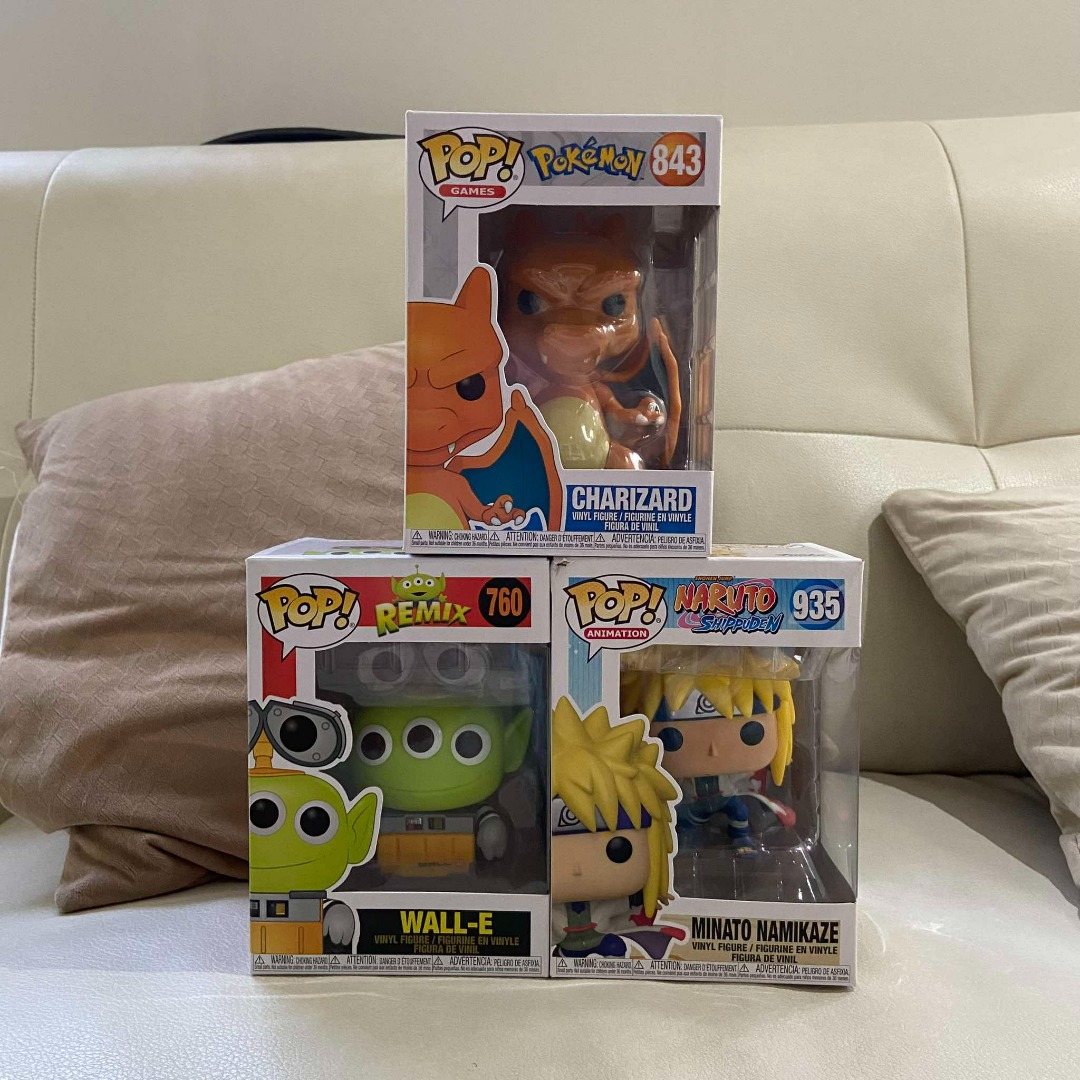 Funko Pop Charizard, Naruto, and Wall-E, Hobbies & Toys, Toys & Games ...