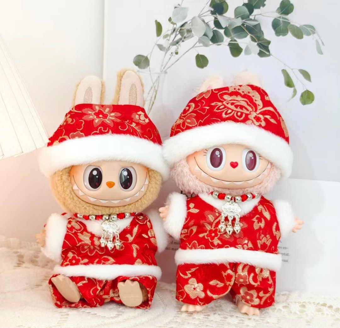 Labubu V1 V2 Clothes New Year's Style Sweater Snowman jumpsuit Cape ...