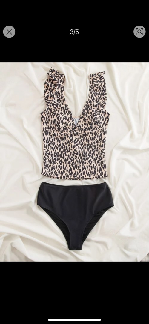 Leopard Print Tankini Top, Women's Fashion, Swimwear, Bikinis ...