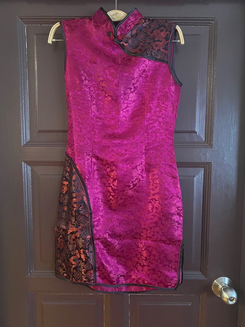 Maroon cheongsam qipao, Women's Fashion, Dresses & Sets, Dresses on ...