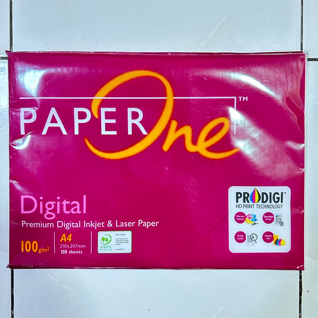 PaperOne A4 Digital Paper 100gsm 100 Sheets, Hobbies & Toys, Stationery ...