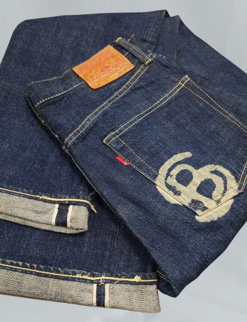 Pherrows Stormy blue selvedge denim momotaro iron heart samurai carhatt, Men's Fashion, Bottoms ...