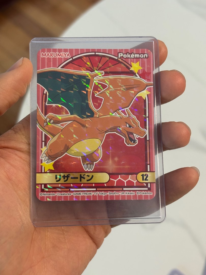 Pokemon Card Marumiya Holo Sticker Charizard No.12, 興趣及遊戲, 收藏品及紀念品, 明星 ...