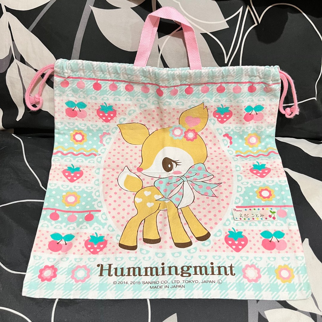SANRIO HUMMINGMINT LARGE DRAWSTRING BAG, Hobbies & Toys, Memorabilia ...