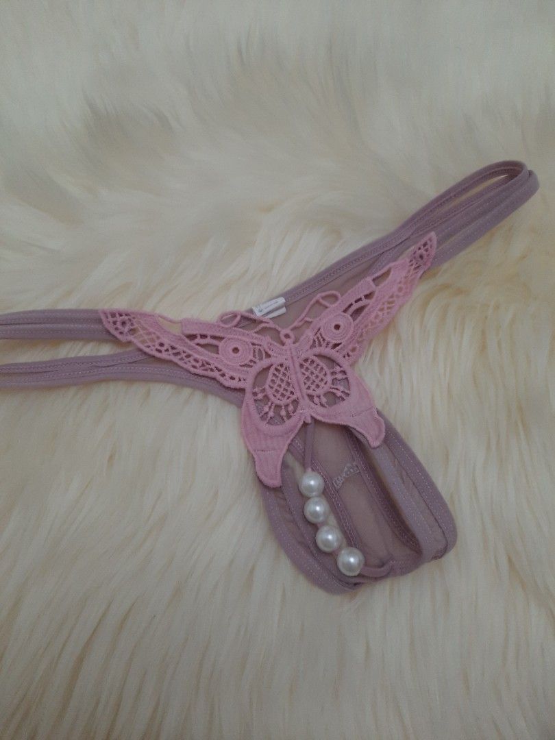 Thongs, pink butterfly, Women's Fashion, New Undergarments & Loungewear ...