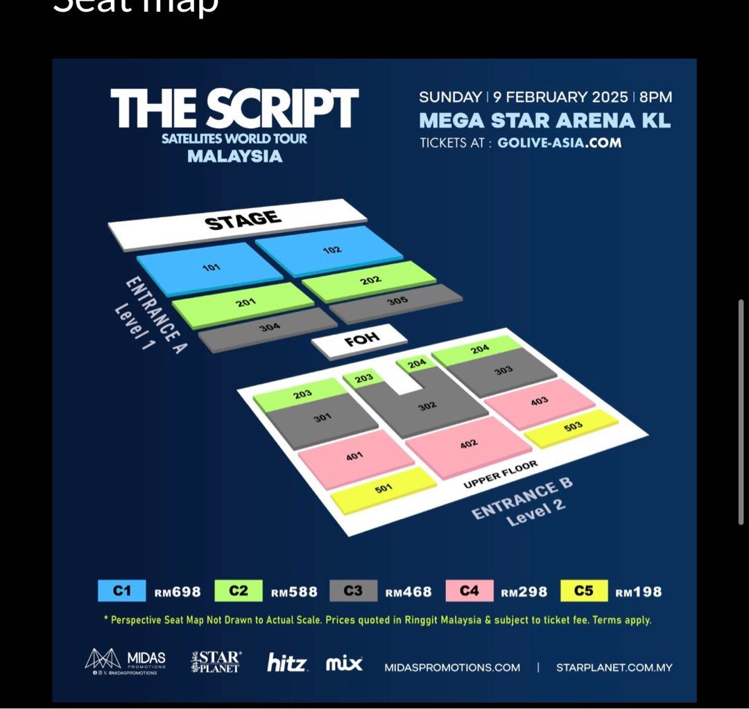 TWO TICKET THE SCRIPT KL FEBRUARY 9 2025 CONCERT, Tickets & Vouchers ...