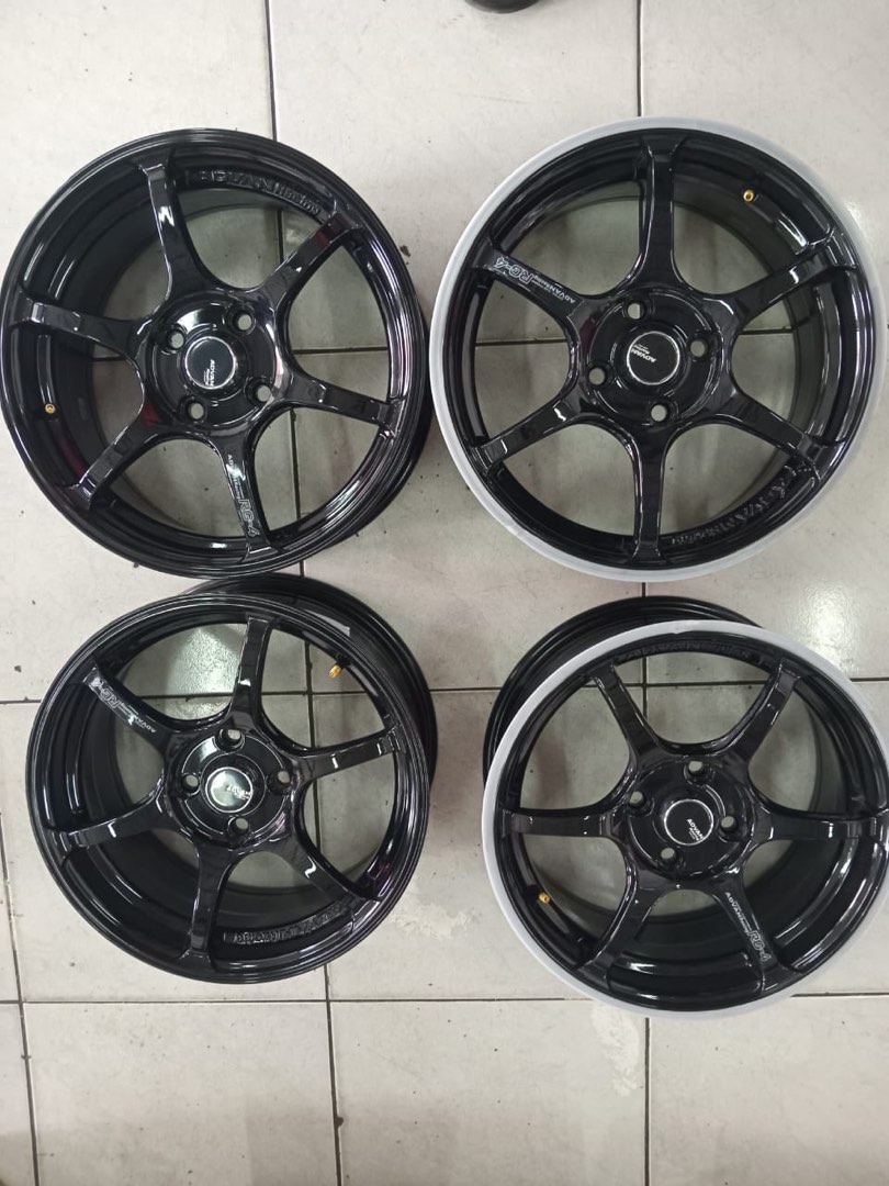 Velg Advance RG _ 4 black glossy R15, Aksesoris Mobil di Carousell