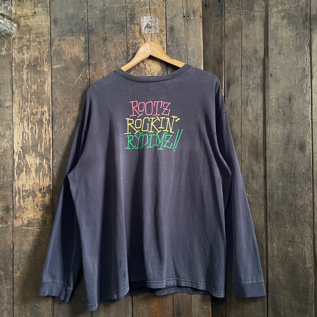 Vintage Stussy Rasta Rootz Rockin Rydimz LS Shirt, Men's Fashion, Tops ...