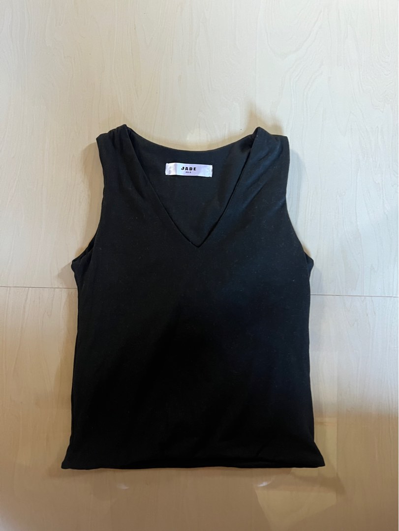 V-neck Sando tank top Double lined- Jade tiktok shop, Women's Fashion ...