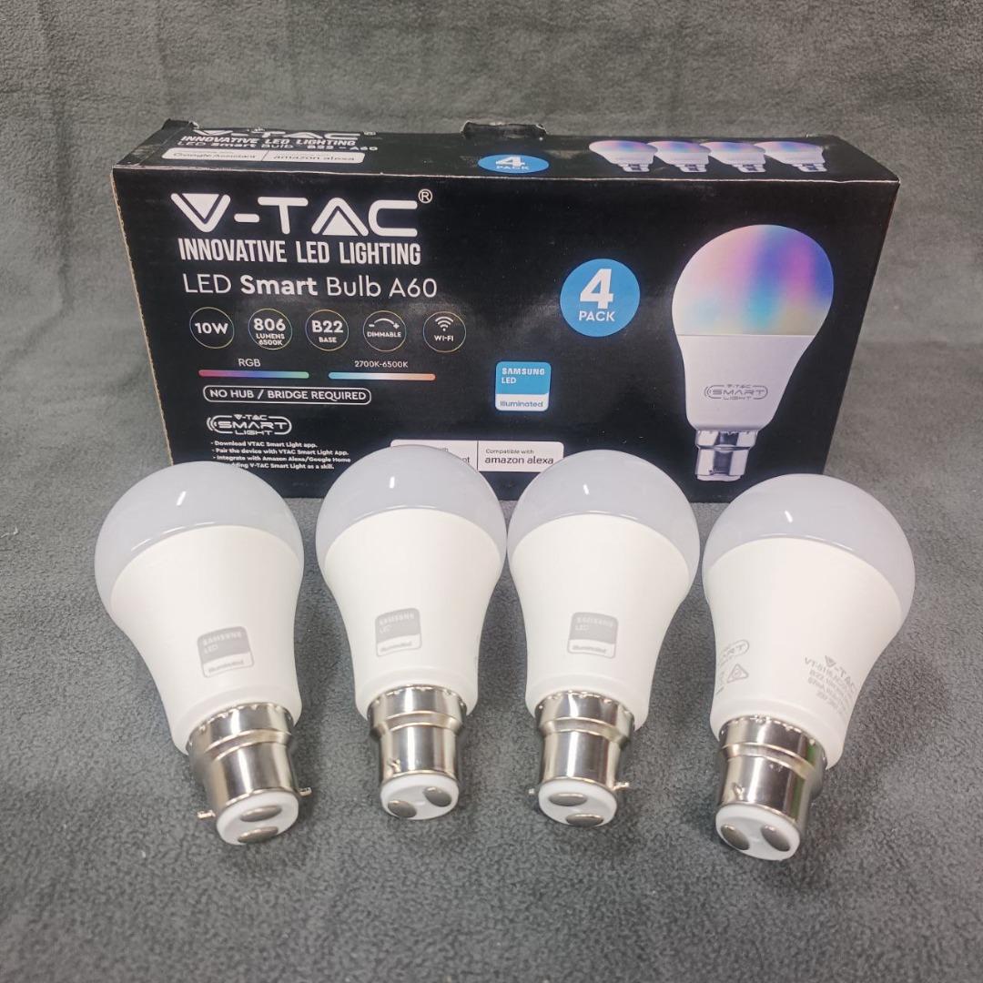 V-Tac Led Smart Bulb A60 4pcs VT-5118 220v Base-B22, Everything Else ...