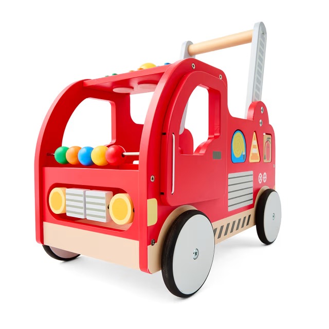 Wooden Play Push Along Fire Truck, Hobbies & Toys, Toys & Games on ...