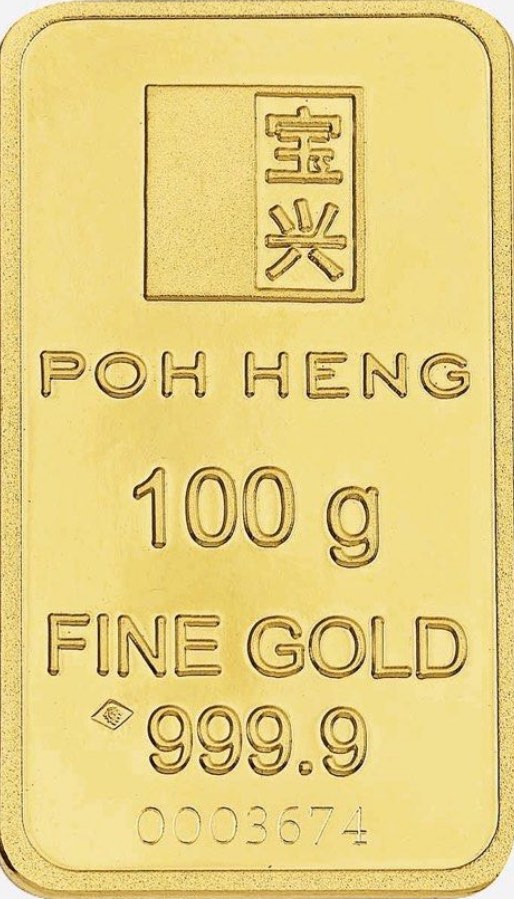 100g Poh Heng Gold bar 999.9, Luxury, Accessories on Carousell