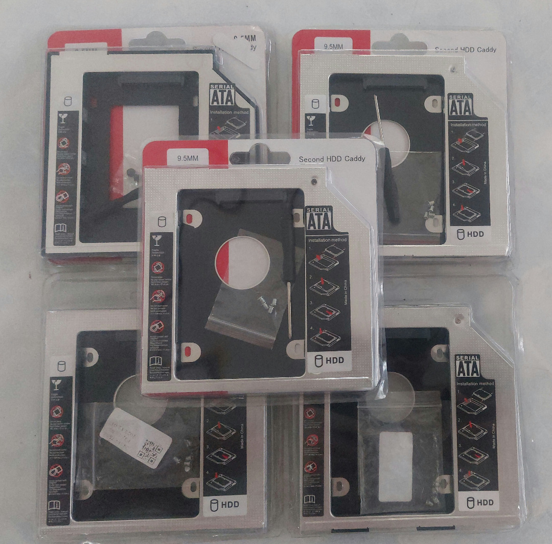 5x 9.5mm 2.5" HDD Caddy for Laptop with CD/DVD Bay, Computers & Tech ...