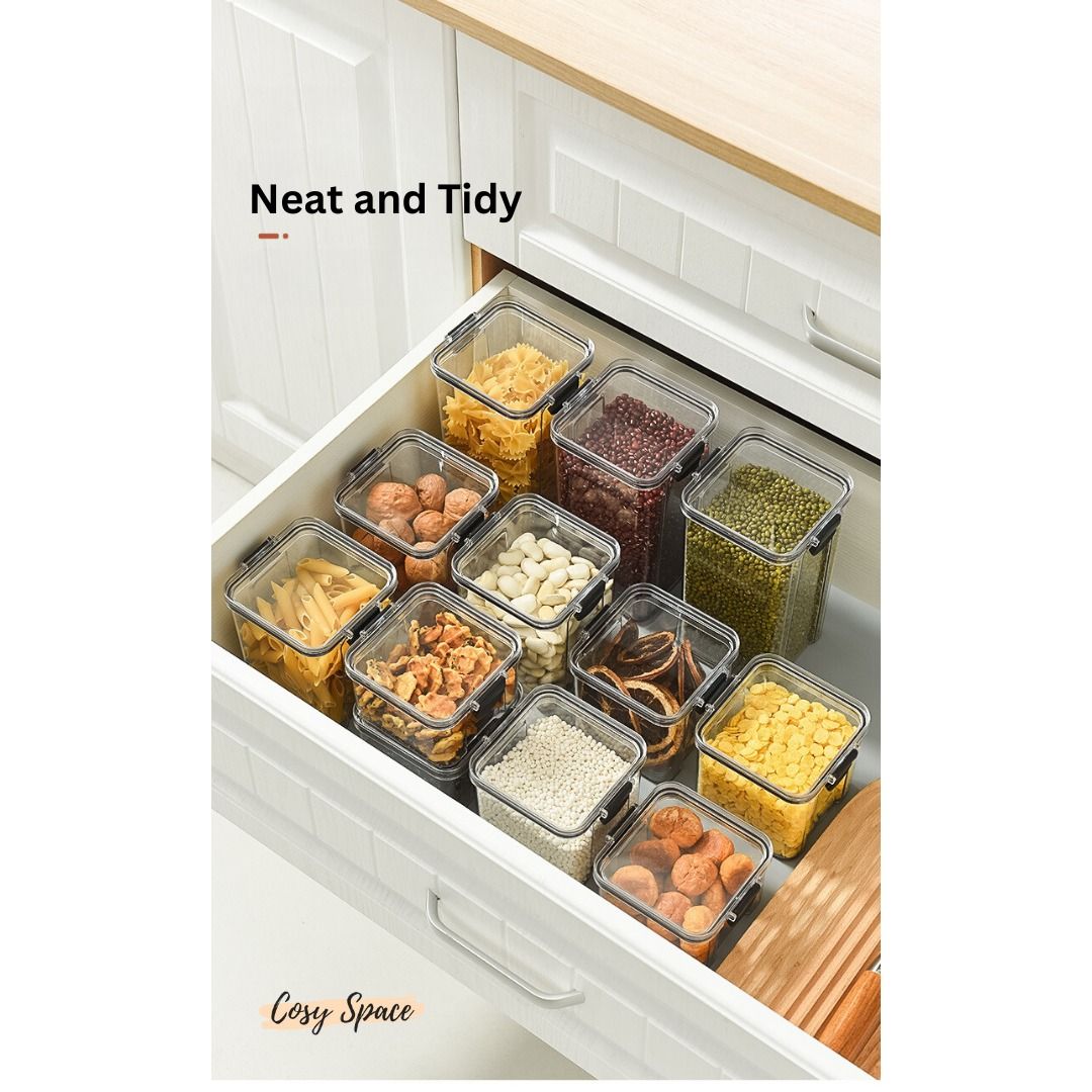 Airtight Transparent Plastic Food Container Bekas Rempah Telus Kedap ...