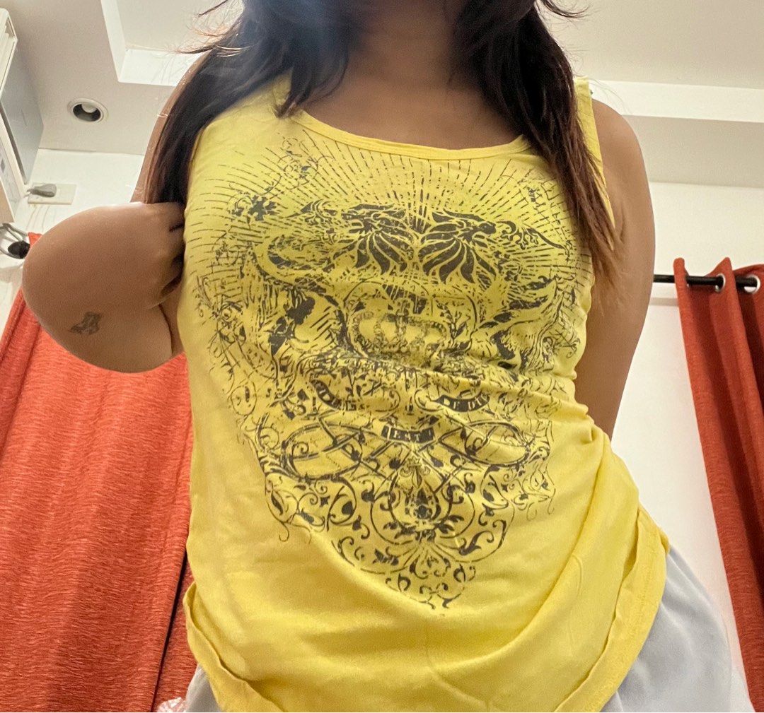AUTHENTIC EDC Sando Yellow Top Grunge Punk Rock Gyaru Mcbling Y2K ...