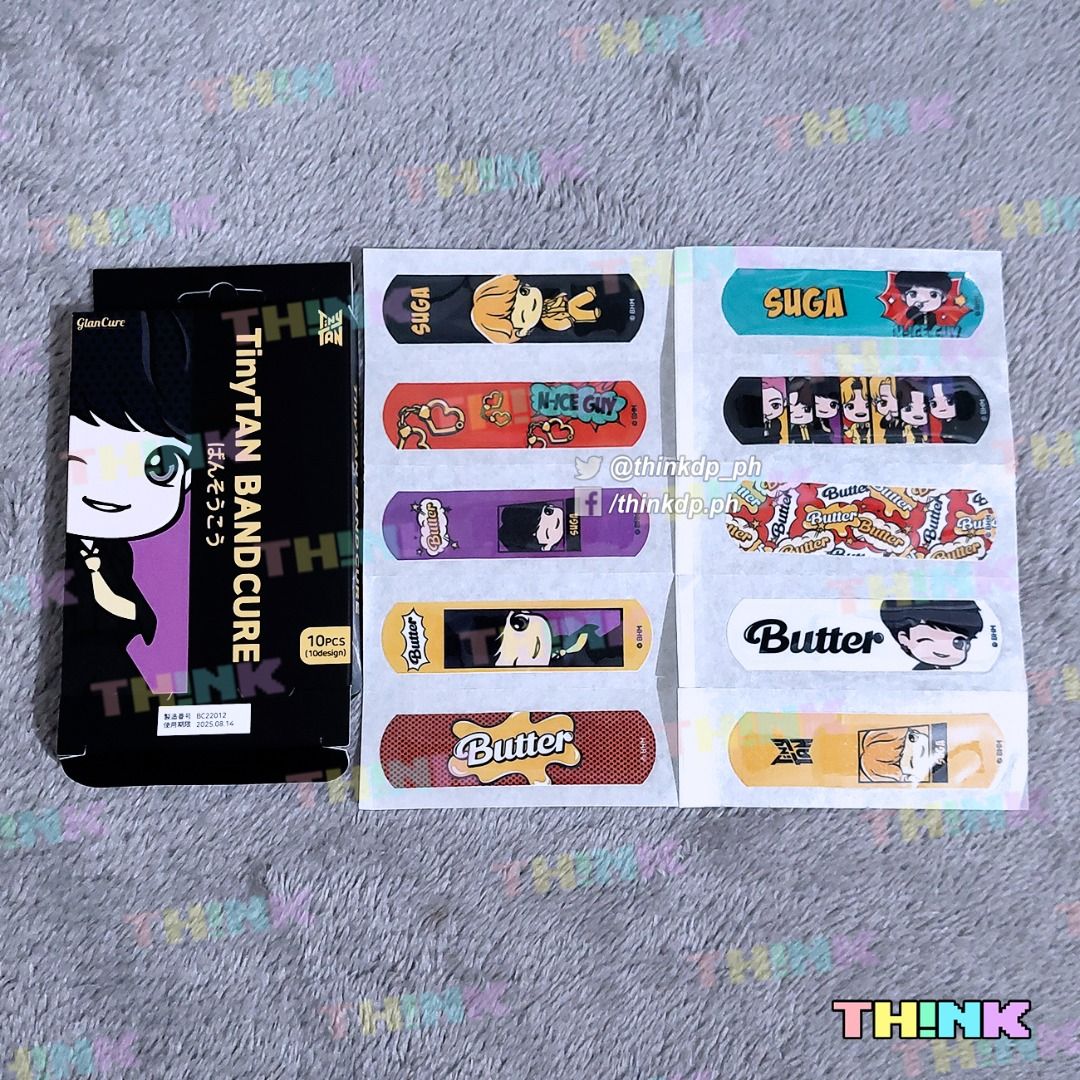BTS TinyTAN Bandicure Band Aid ( Butter ver. ) rm jin yoongi suga jhope hobi jimin taehyung v ...
