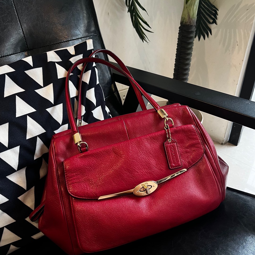 Coach Madison Madeline in Red, Luxury, Bags & Wallets on Carousell