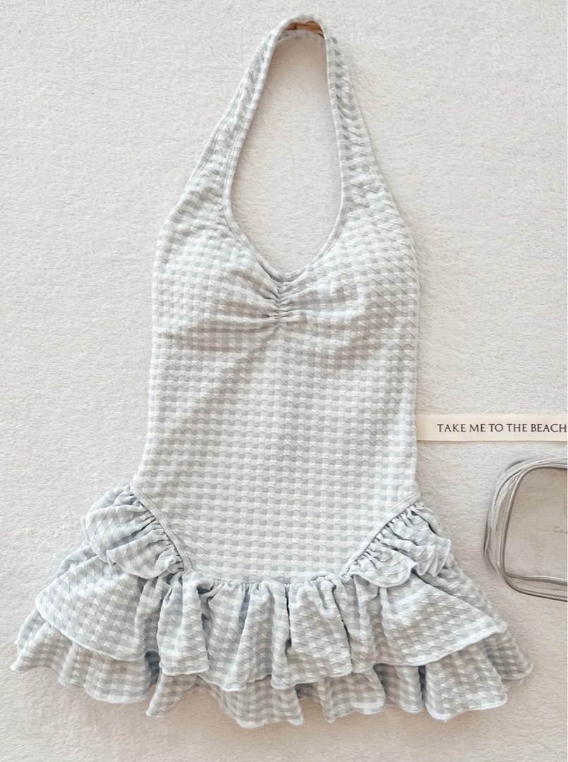 Eighth Mermaid Matilda Full Piece Blue Gingham in Large, Women's ...