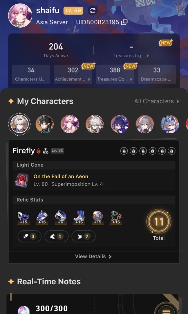 Genshin Impact + HSR + Zenless ACCOUNT COMBO RM650 can nego (characters ...