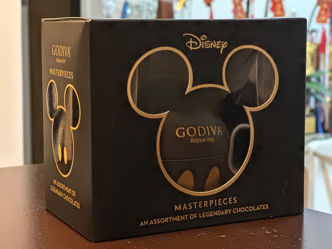 GODIVA Classic Mickey Tin Chocolate Box 5 pcs (Classic Black), 嘢食 & 嘢飲 ...