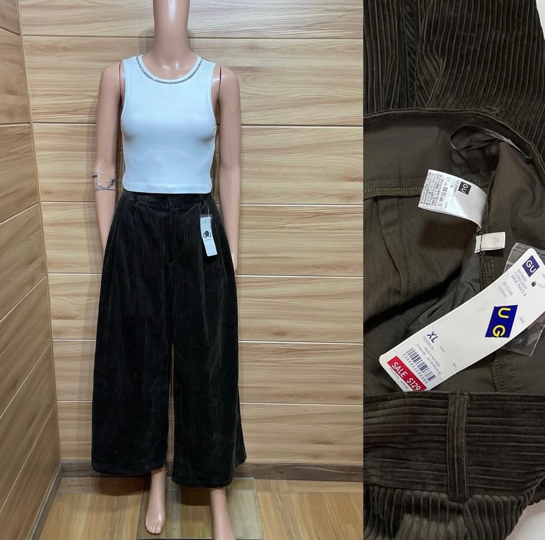 GU pants corduroy, Women's Fashion, Bottoms, Jeans on Carousell