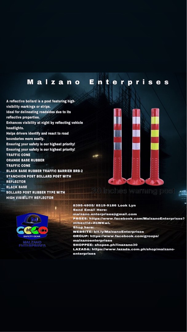 High quality warning sign traffic safety 75cm PU reflective flexible ...