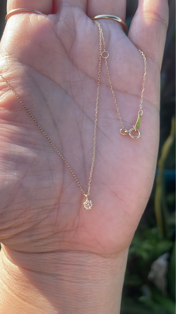 Japan subasta 18K gold diamond necklace, Women's Fashion, Jewelry ...