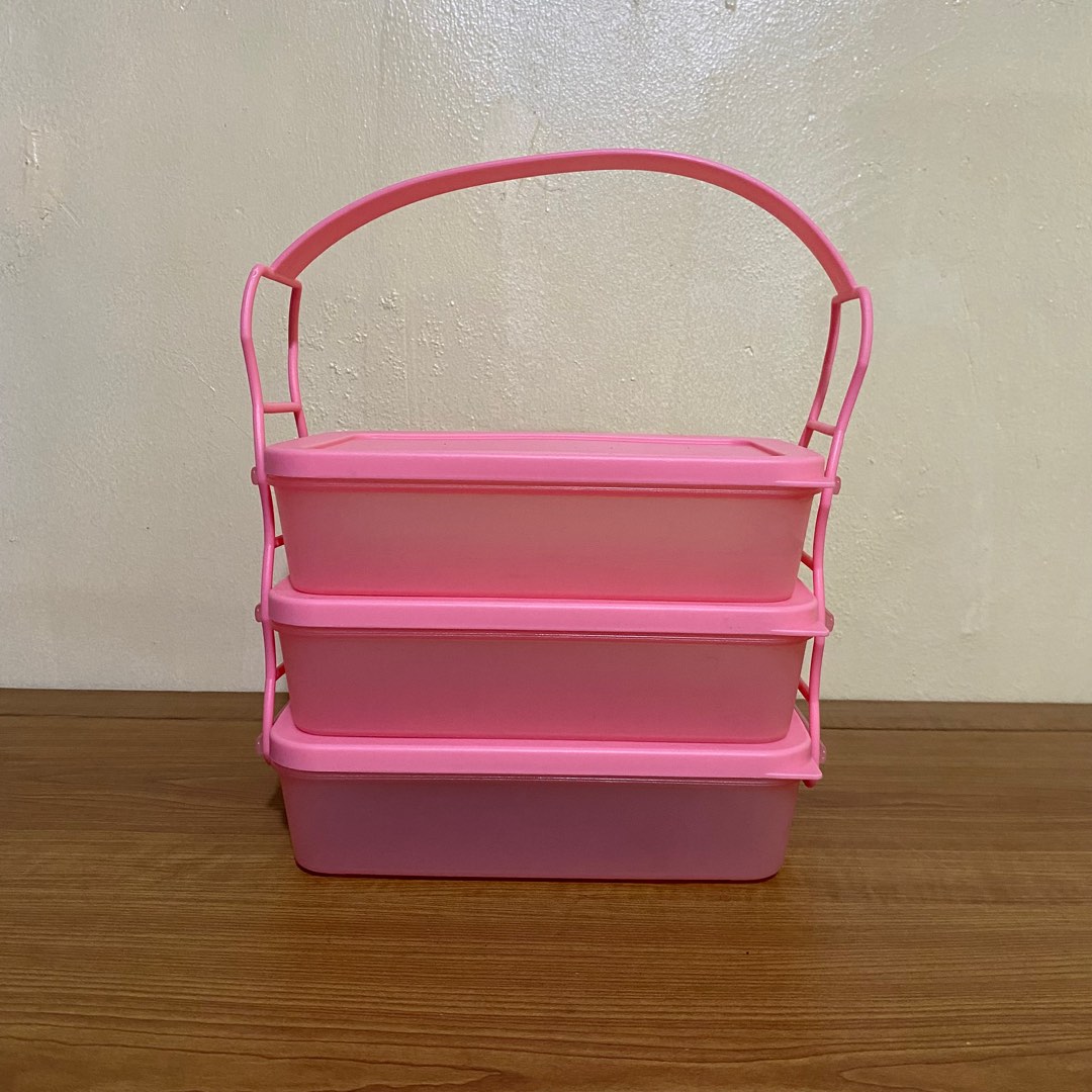 KITCHEN MAGIK PINK 3-PC STACKABLE CONTAINER, Furniture & Home Living ...