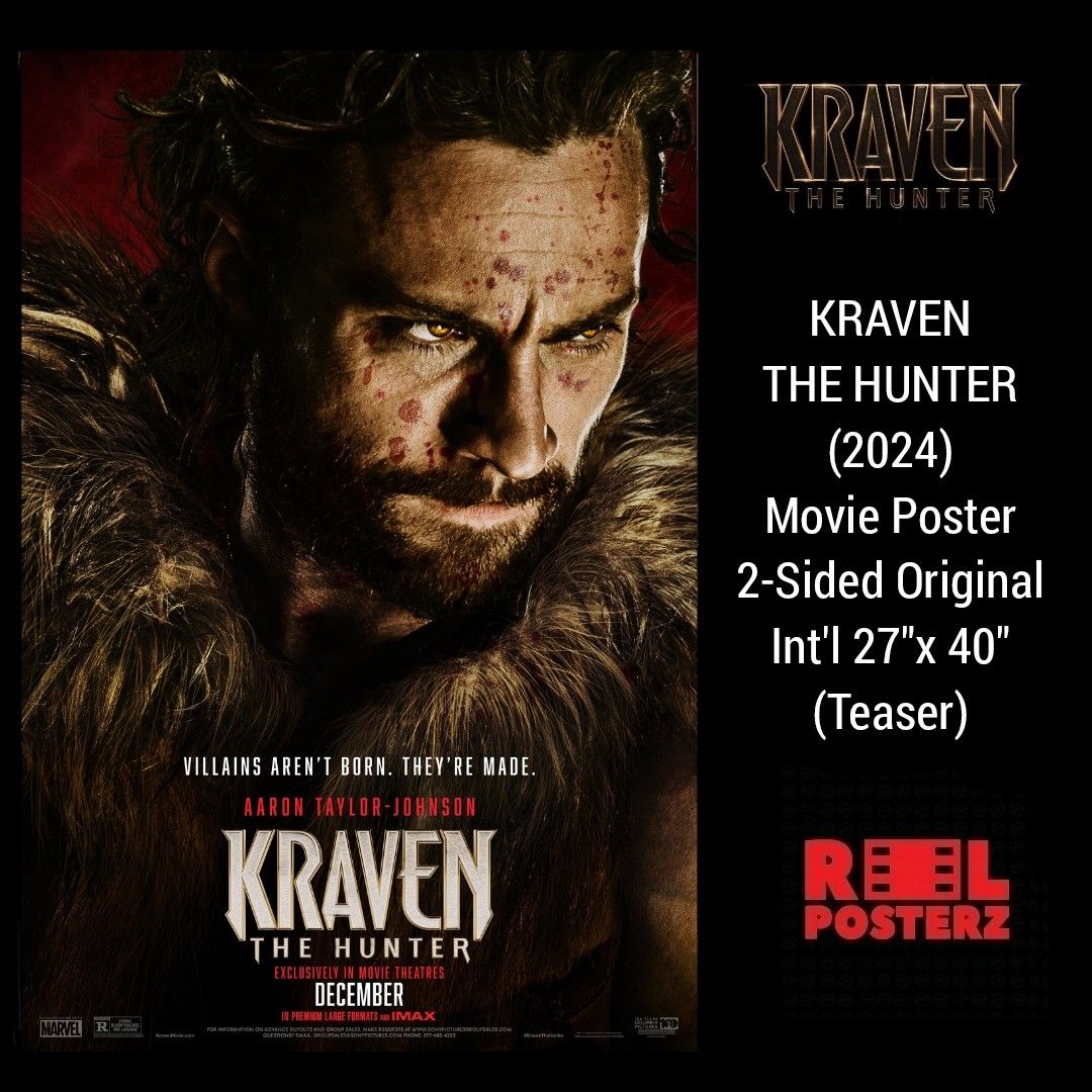 KRAVEN THE HUNTER (2024) Movie Poster 2-Sided Original International 27 ...