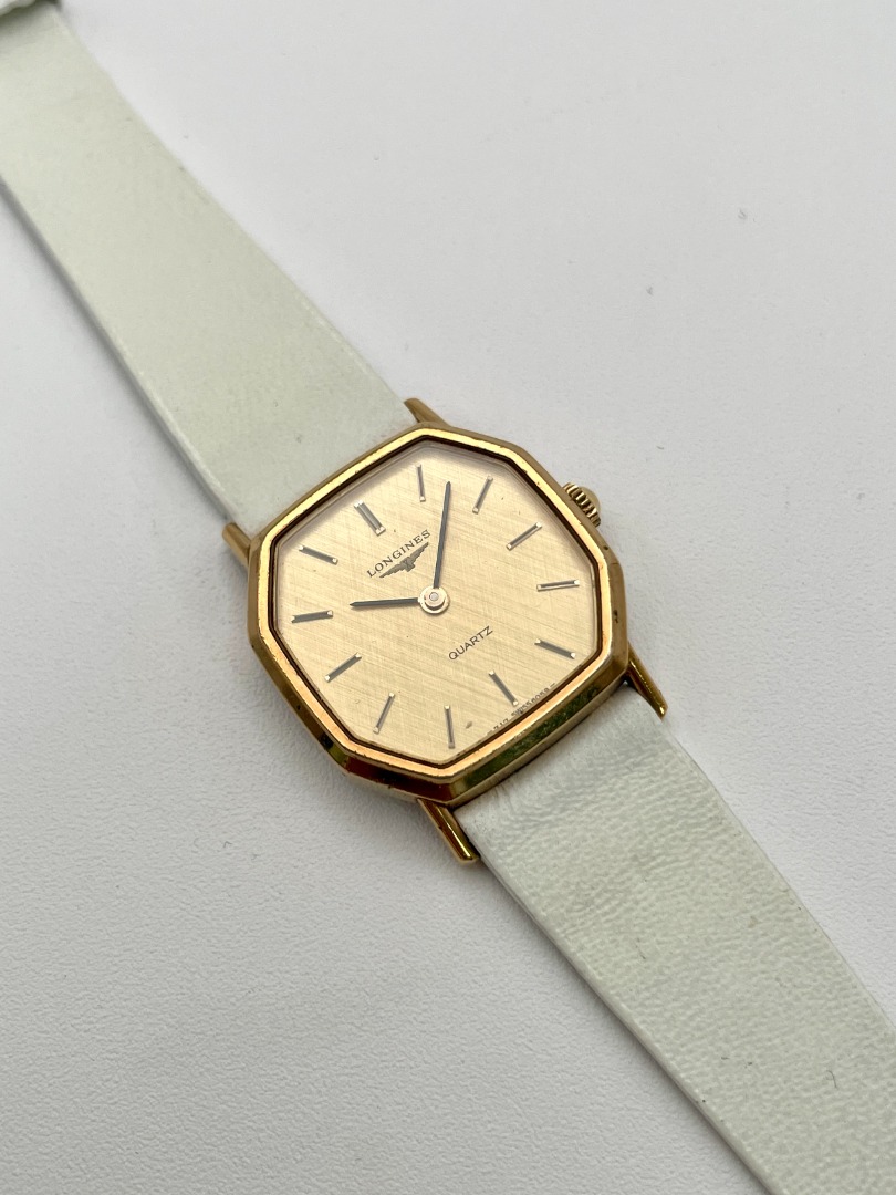 Longines Octagon Linen Dial Vintage Women's Watch in Gold, Women's ...