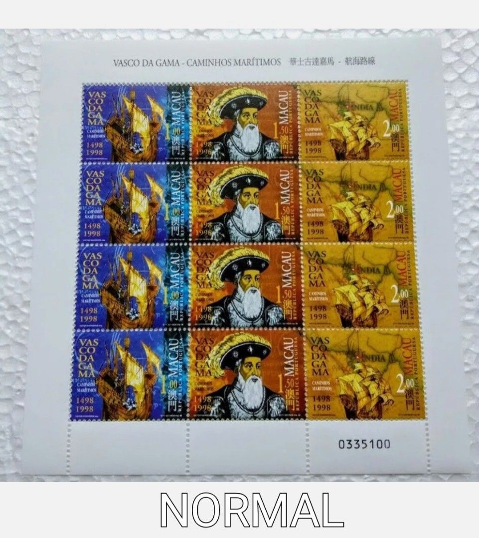 Macau 1998 500th Anniversary Of Vasco Da Gama's Voyage To India Via ...