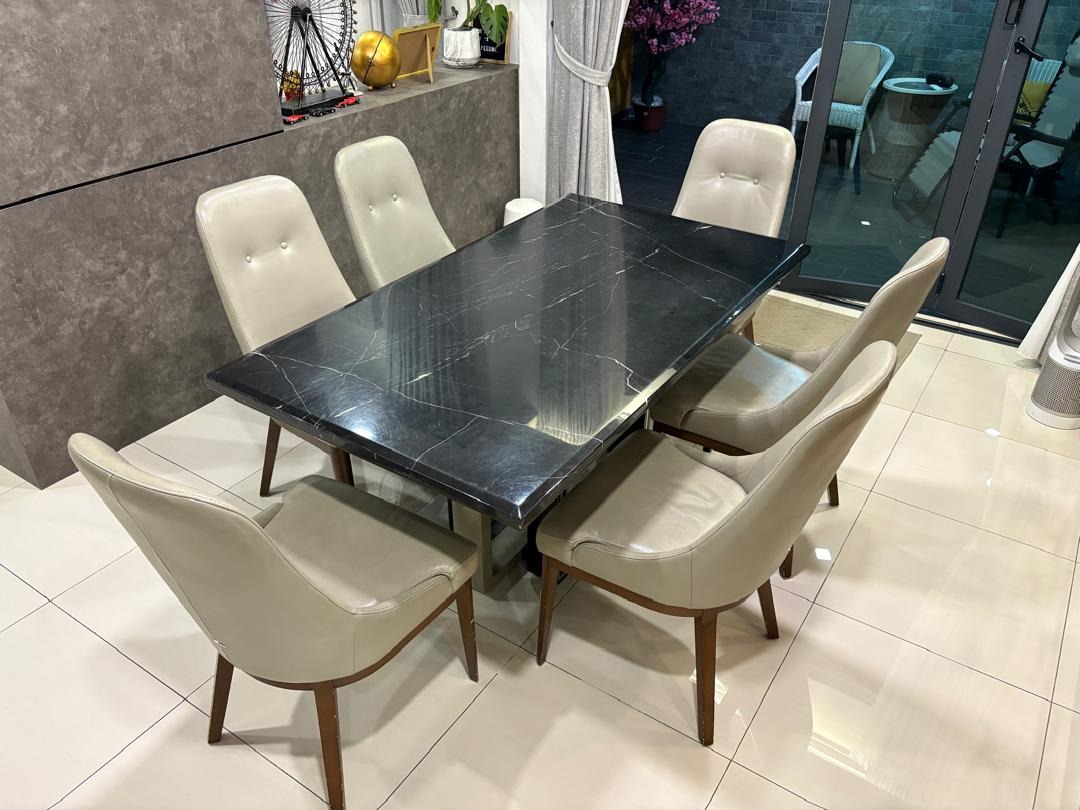 Marble Dining Table For Sale ---Cash & Carry Full Set, Furniture & Home ...