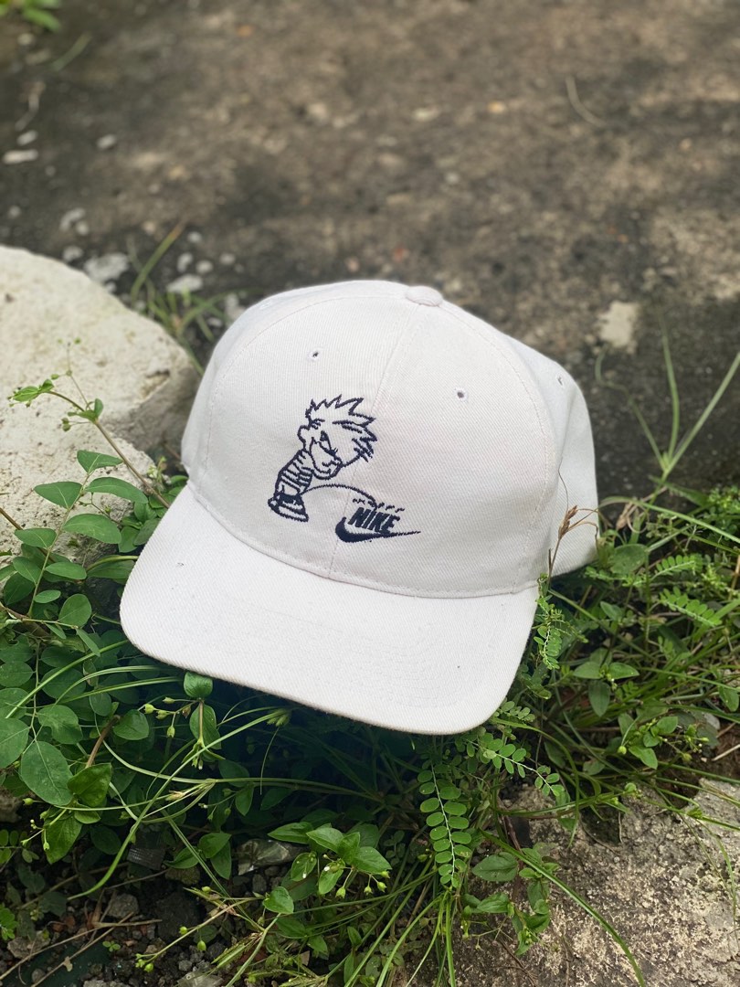 NIKE VINTAGE CALVIN PEEING 90s tag, Fesyen Pria, Aksesoris, Topi di ...
