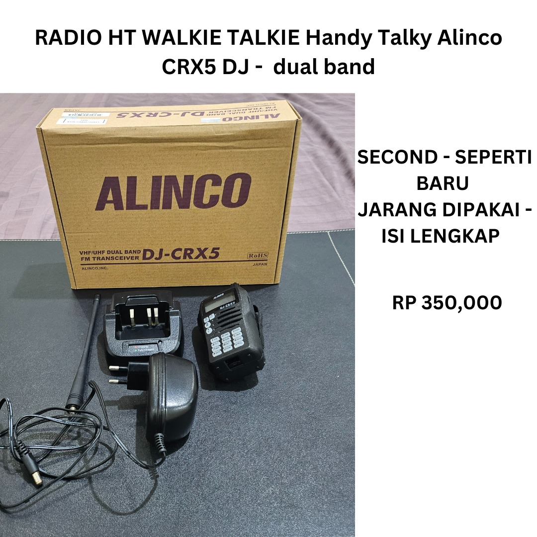 RADIO HT Hand TALKIE ALINCO CRX5 DJ - dual band - MURAH - LENgKAP - JARANG DIPAKAI, Elektronik ...