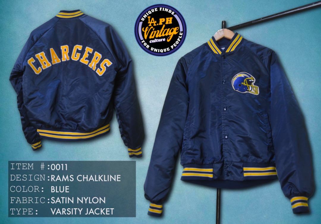 San Diego Chargers Vintage 80s Chalk Line Satin Bomber Jacket - NFL ...