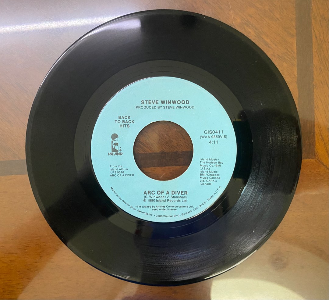 Steve Winwood – Arc Of A Diver / While You See A Chance - Original Rock Music Vinyl Plaka 45 Rpm ...