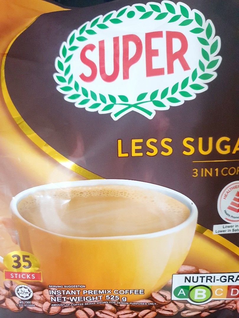 Super 3 in 1 coffee less sugar, Food & Drinks, Beverages on Carousell