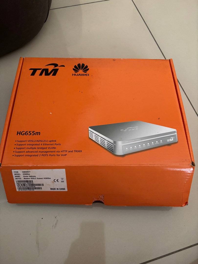 Tm Huawei Hg655m Home Gateway With Box And Extra Cable Computers And Tech Parts And Accessories