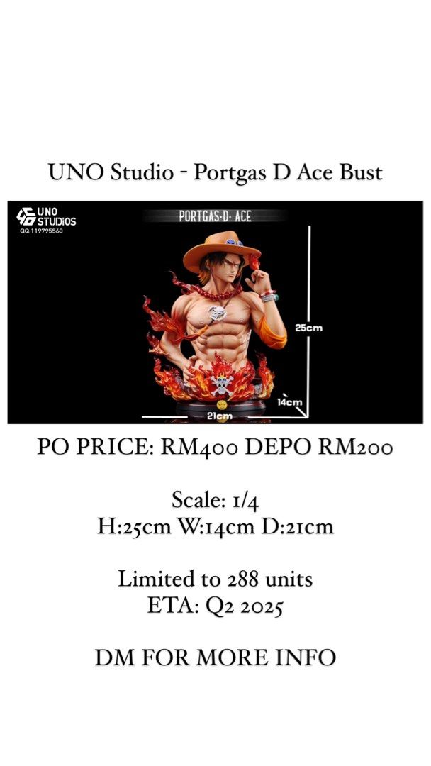 UNO Studio - Portgas D Ace Bust, Hobbies & Toys, Toys & Games on Carousell