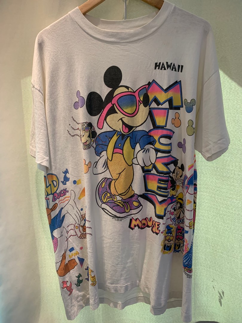 80s Mickey Aop, Men's Fashion, Tops & Sets, Tshirts & Polo Shirts on ...