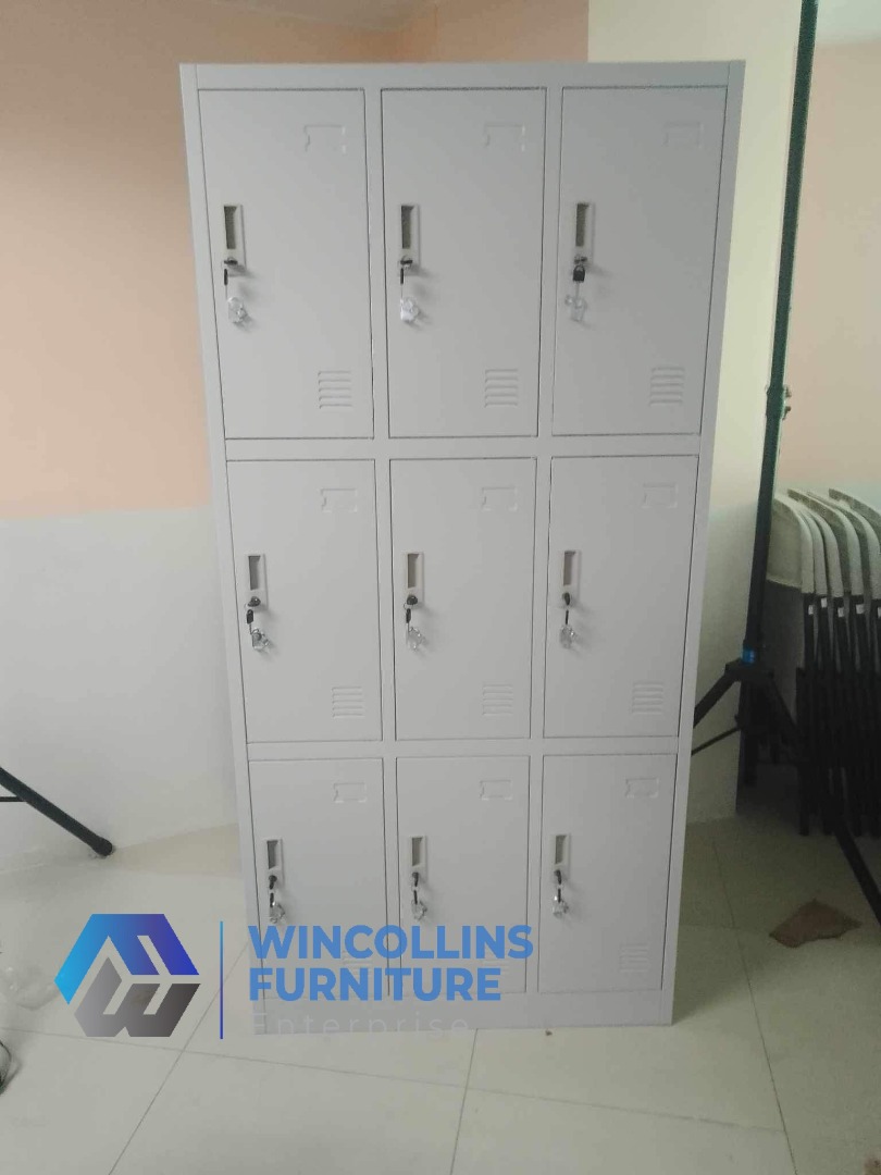9 door steel locker - storage cabinet, Furniture & Home Living ...