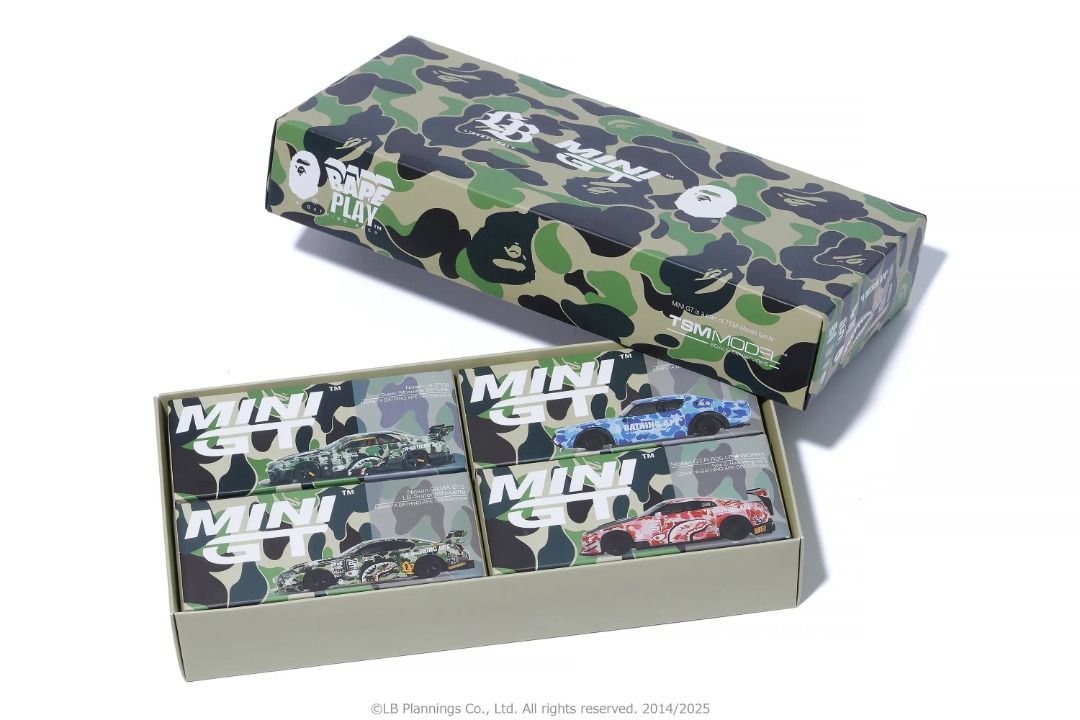 全新 BAPE x LBWK Minigt Nissan Camo 4 car Set brand new - mini gt aape ...