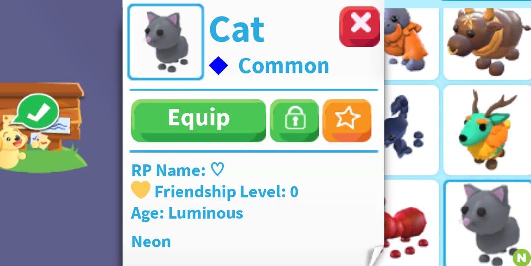 adopt me NEON CAT (rm1), Video Gaming, Video Game Consoles, Others on ...