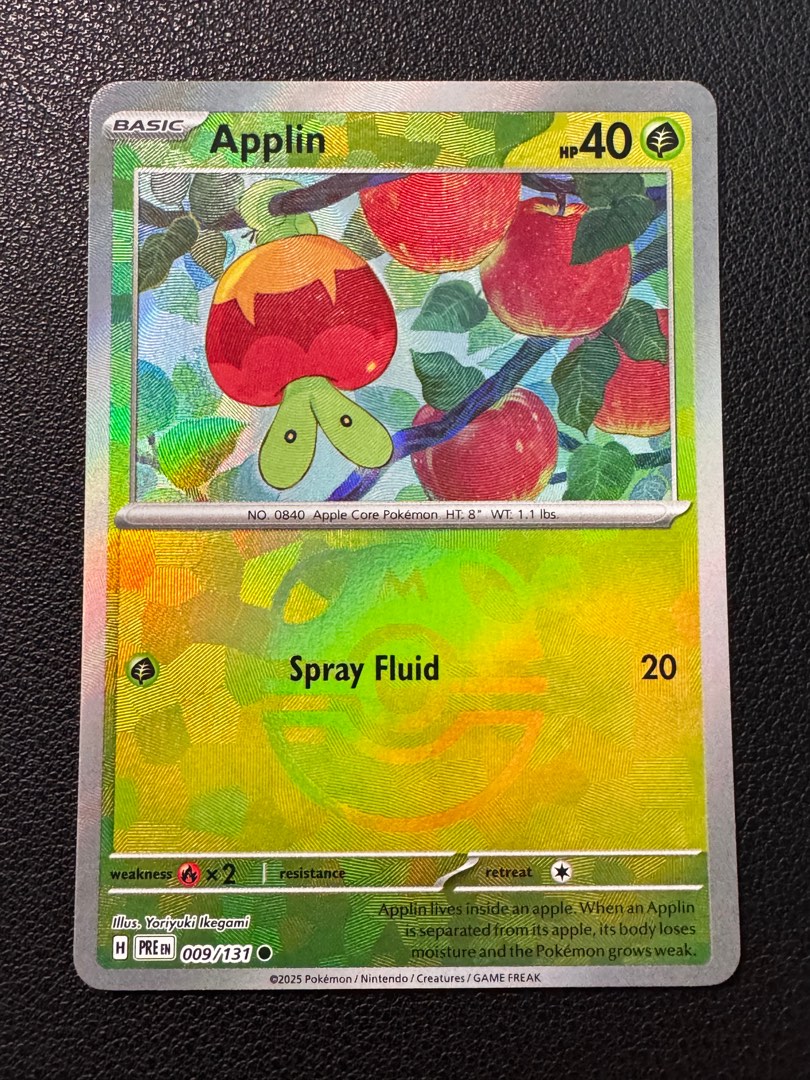 {Masterball} Applin #009 Pokemon TCG Prismatic Evolutions Card, Hobbies ...